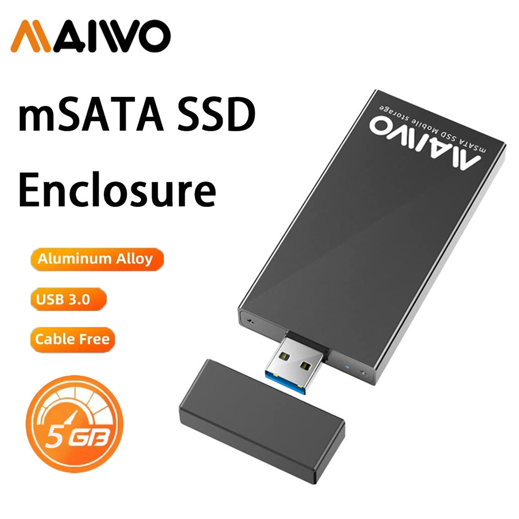 MAIWO mSATA SSD Enclosure, mSATA to USB 3.0 Adapter 2TB Capacity, Hard ...