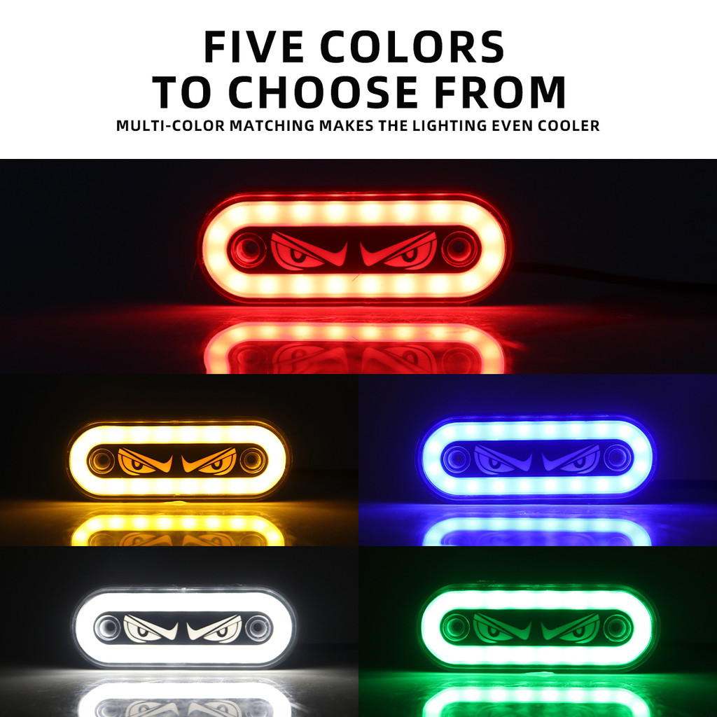 1pcs Truck Side Light 24V Warning Light LED Devil Eye Side Light Marker ...