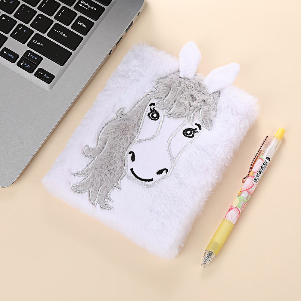 Notebook A5 Notebook Notepad Plush Diary Notebook 96 Embroidery Cartoon ...