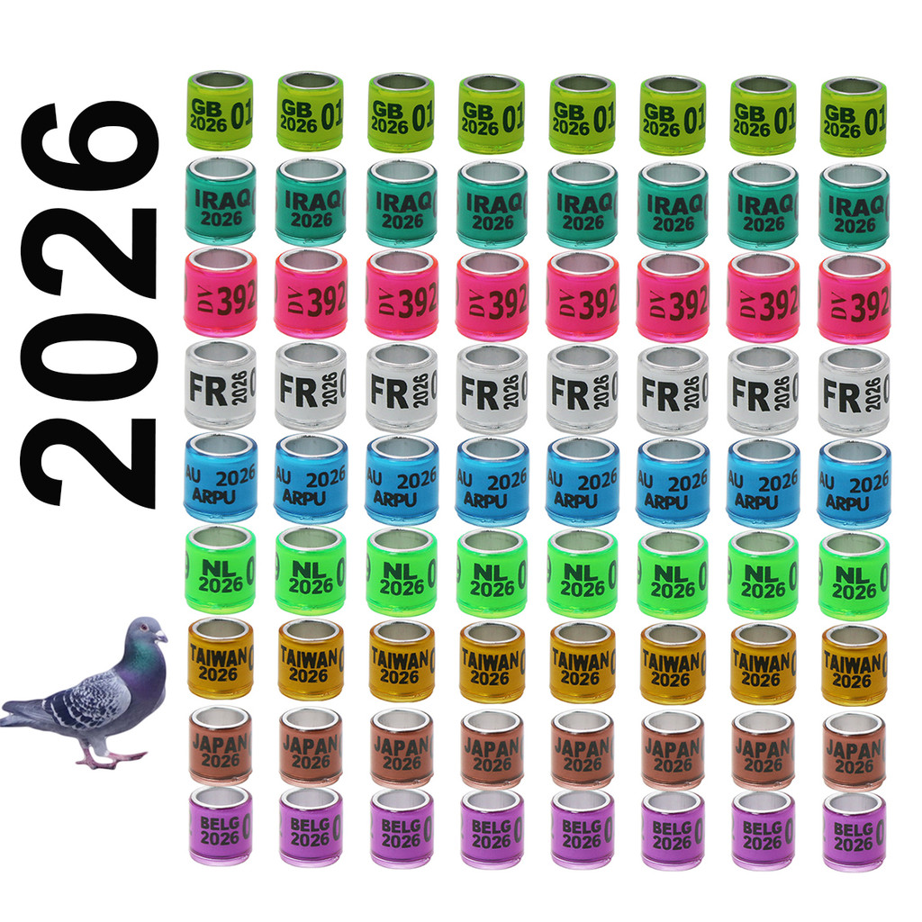 20Pcs 2026 Pigeon Foot Ring With Numbers 8mm Aluminum Racing Pigeon ...