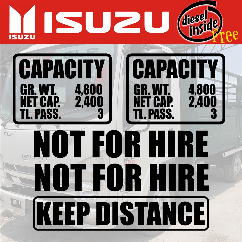 ISUZU ELF NKR NPR QKR Truck Sticker Set - Reflective Waterproof Vinyl ...