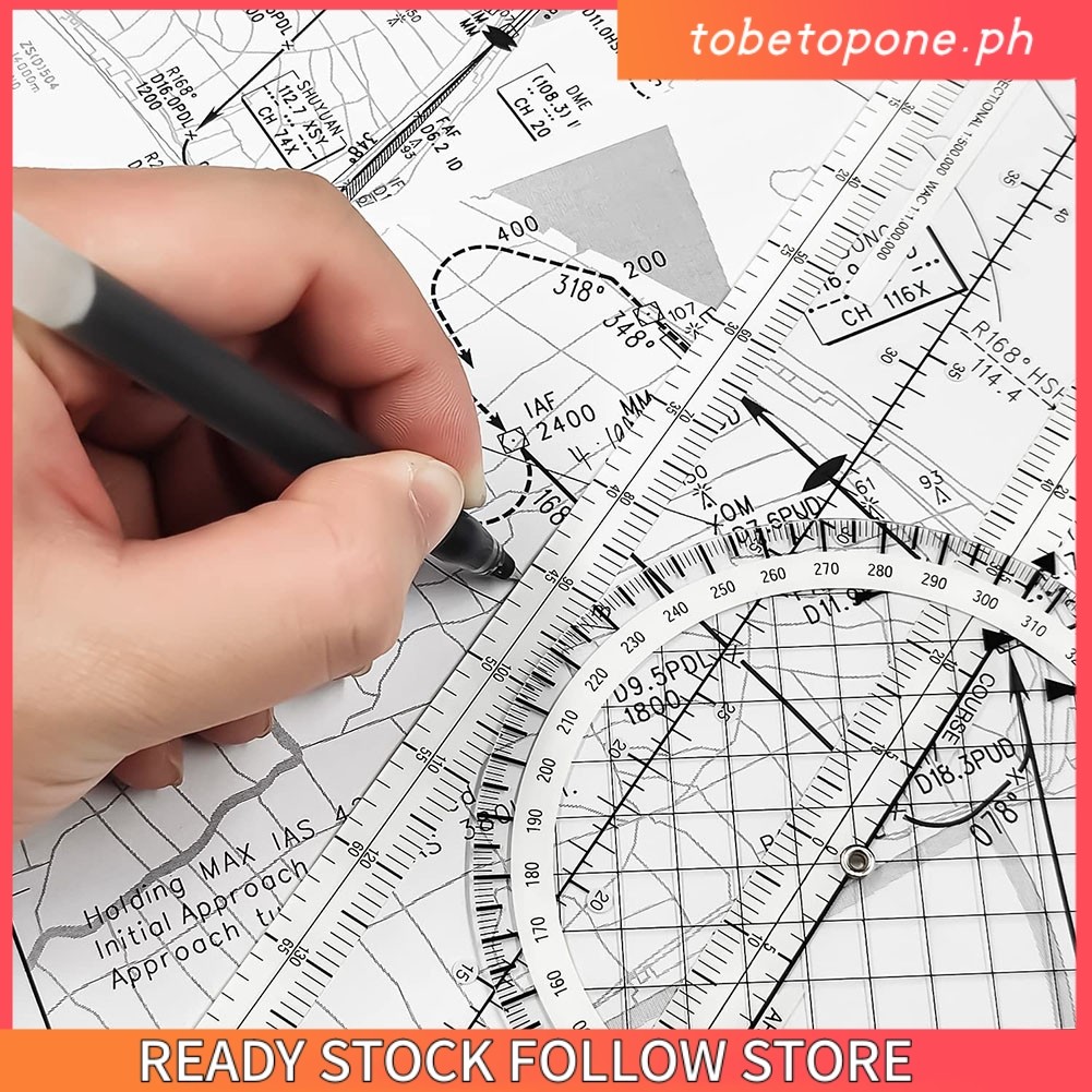 TBTOPONE ️Transparent Pilot Ruler MeasuringRuler VFR and IFR Placard ...