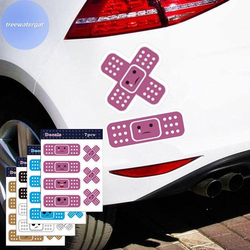 TEGAT 7Pcs/sheet Car Sticker Funny Band Aid Car Bumpers Window Vinyl ...