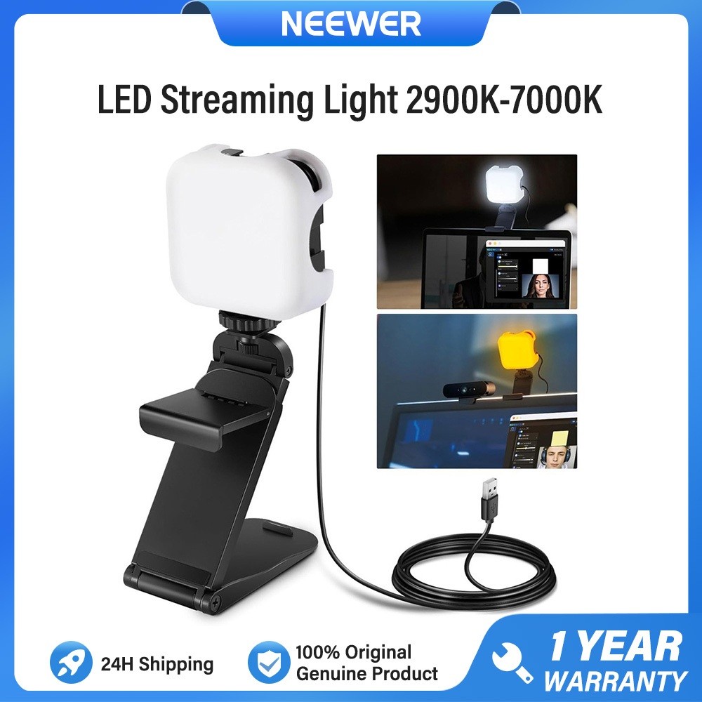 NEEWER PL81 Pro Bi Color Streaming Webcam LED Light with Mac/PC Control ...
