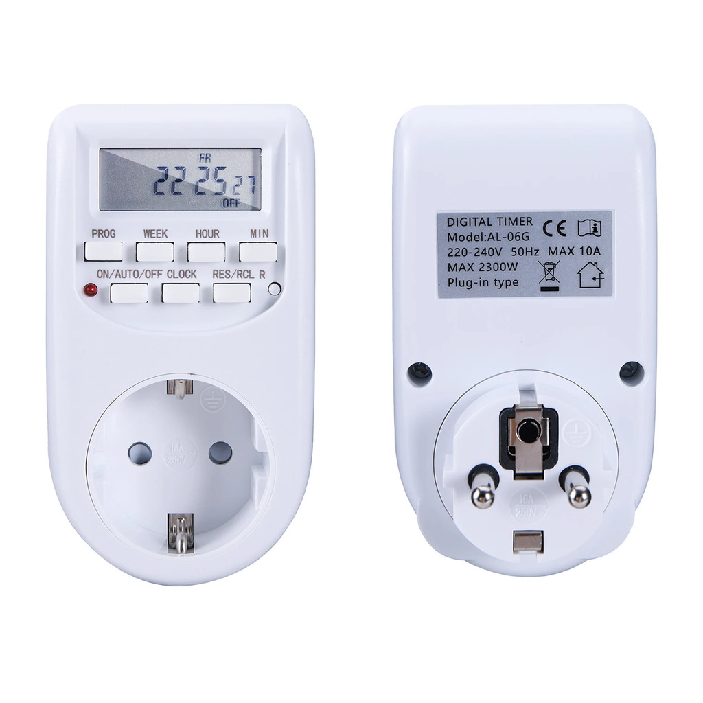 1Pc Eu Plug Timer Switch Energy Saving Week Hour Programmable Digital Timer 220V-240V 50Hz ...
