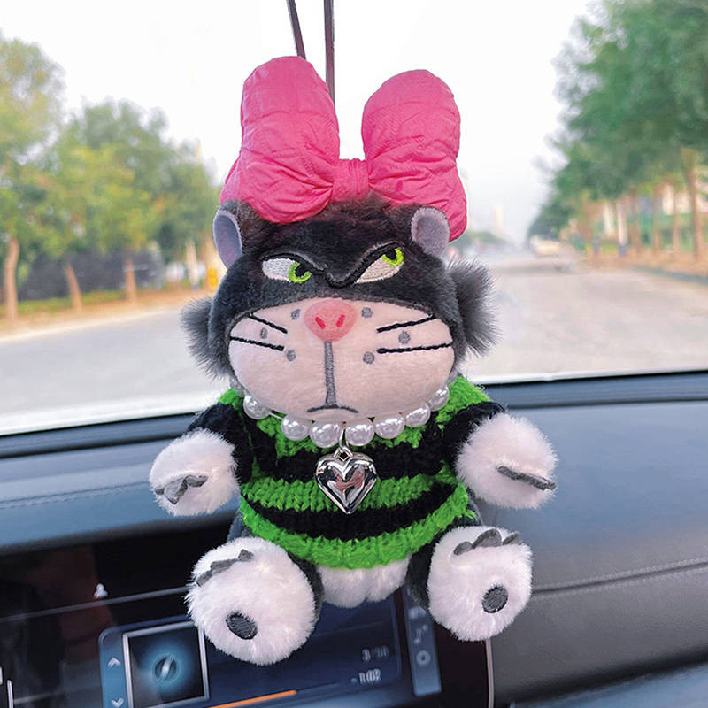 New Car Pendant Cute Lucifer Cat Doll Rearview Mirror Hangings ...