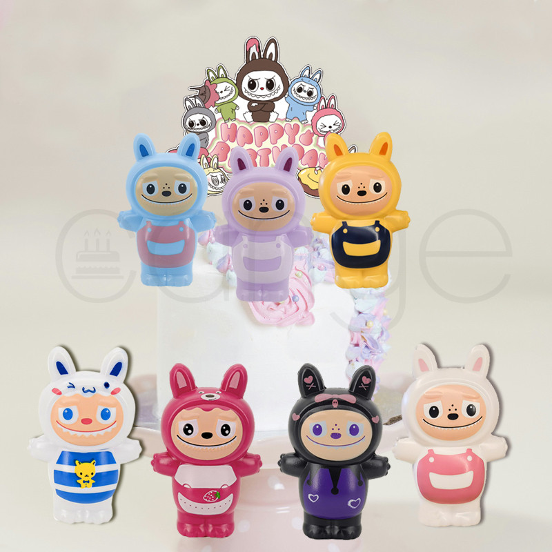 Labubu Model Toy Cartoon Labubu Large Insert Birthday Cake Top ...