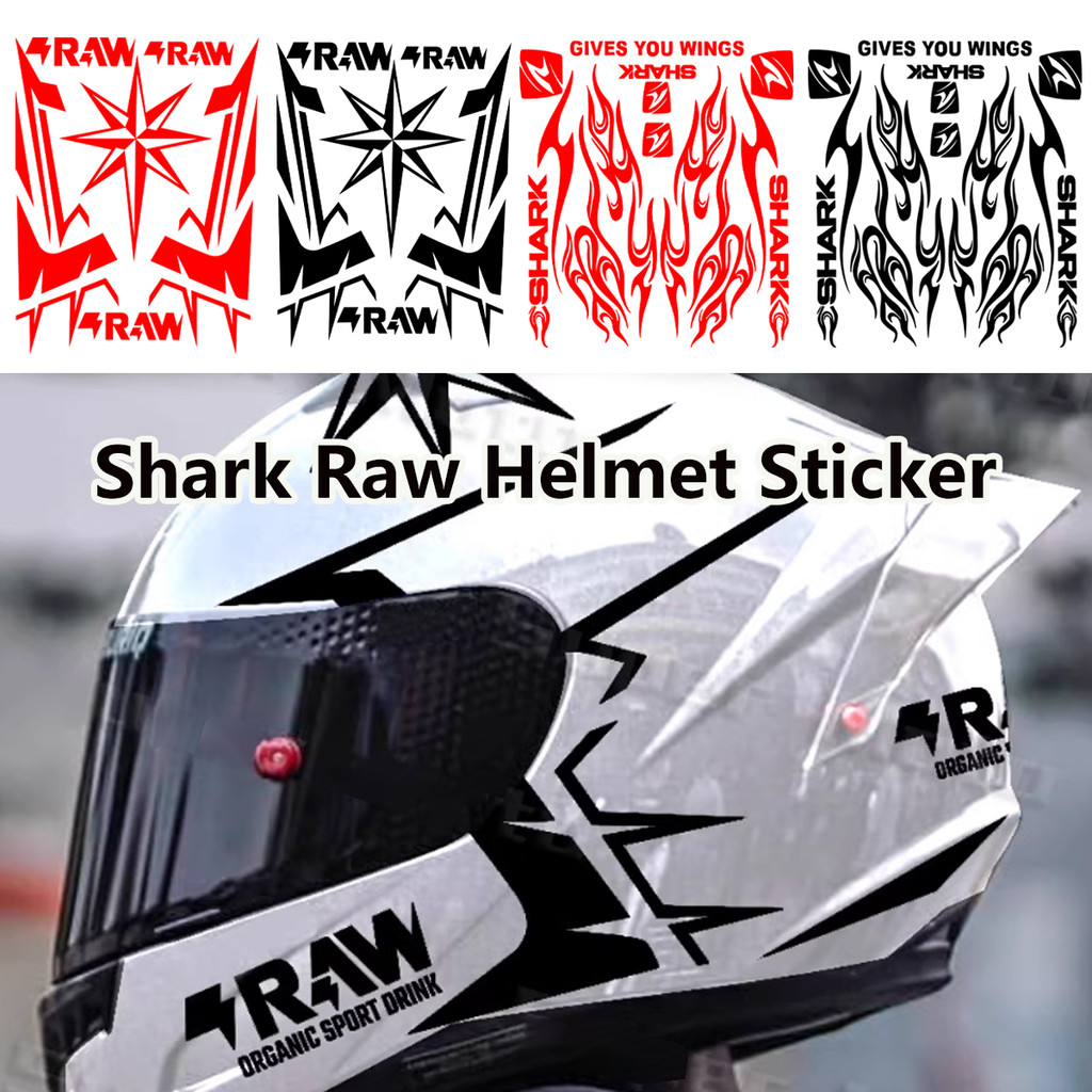 Reflective Shark Raw 93 SHOEI Sticker DIY Motorcycle Helmet Waterproof ...