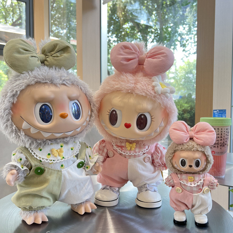 labubu Parent-child outfit 38cm LABUBU clothes / 17cm Macarons labubu ...