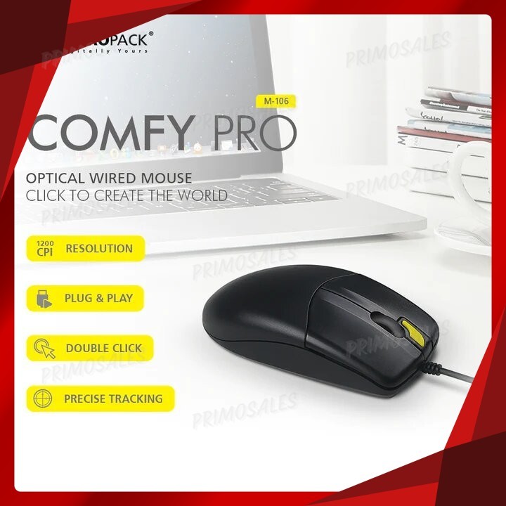 Micropack M-106 Comfy PRO optical wired mouse (Precise Tracking ...