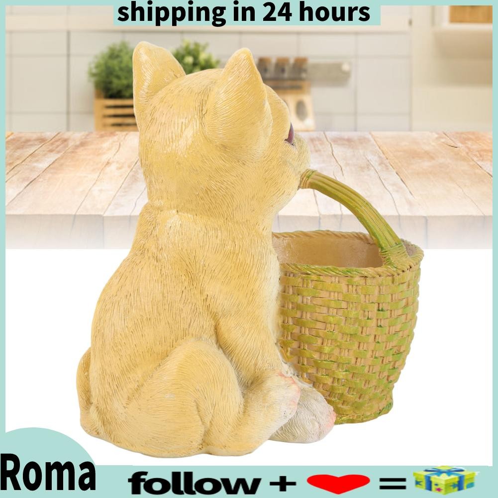 Romanticshop Dog Statues Home Decor Resin Statue Key Bowl Entry Way ...