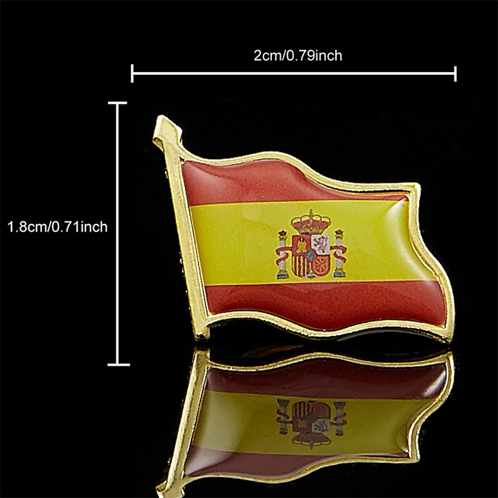 Spain Waving National Flag Gold Plated Courtesy Enamel Lapel Pin Badge ...