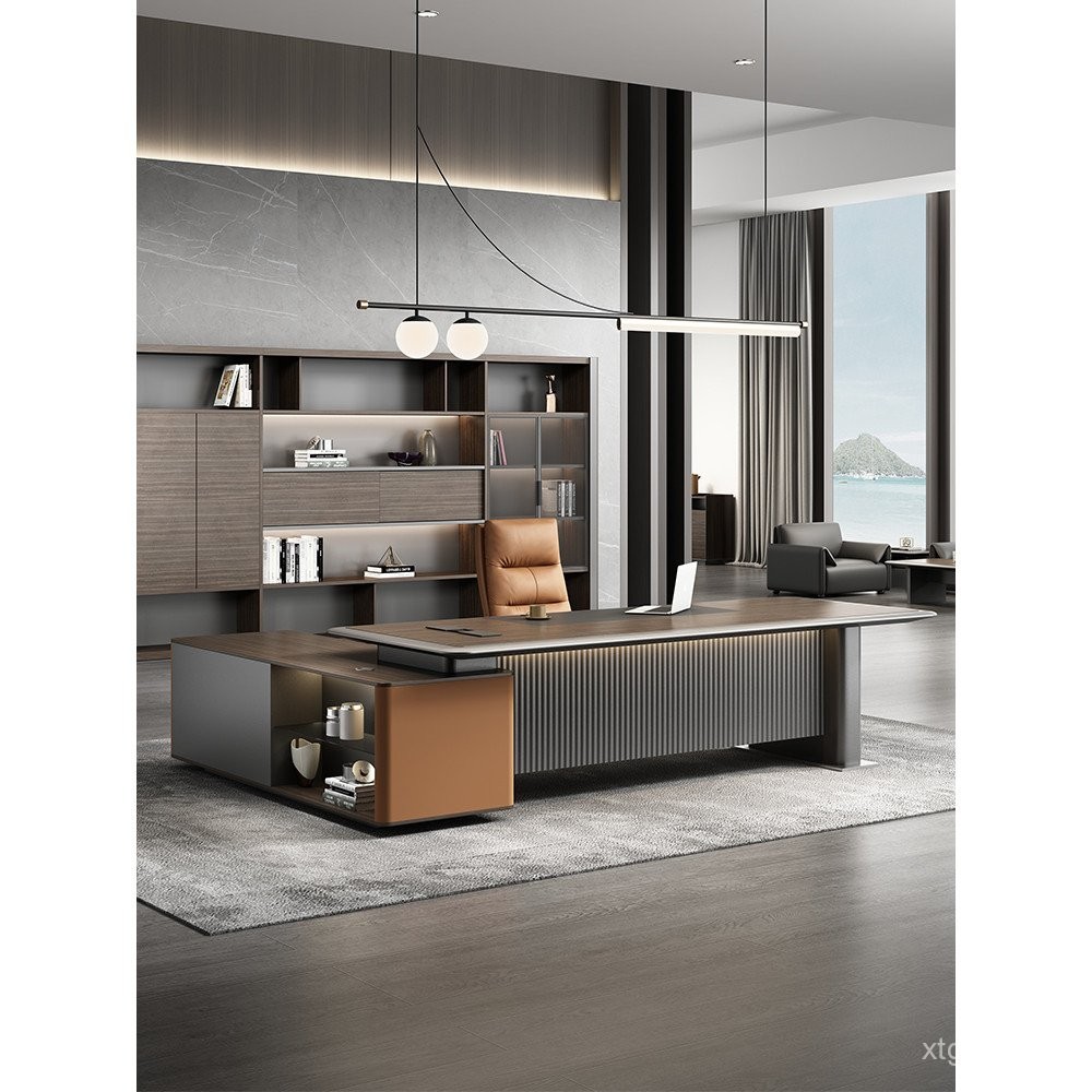 Boss Desk Executive Desk with Lamp High-end Light Luxury Internet ...
