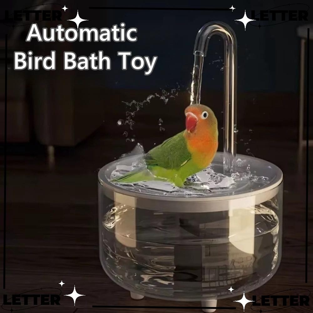 LETTER Bird Bath, Automatic Transparent Parrot Bathtub, Circulating and ...