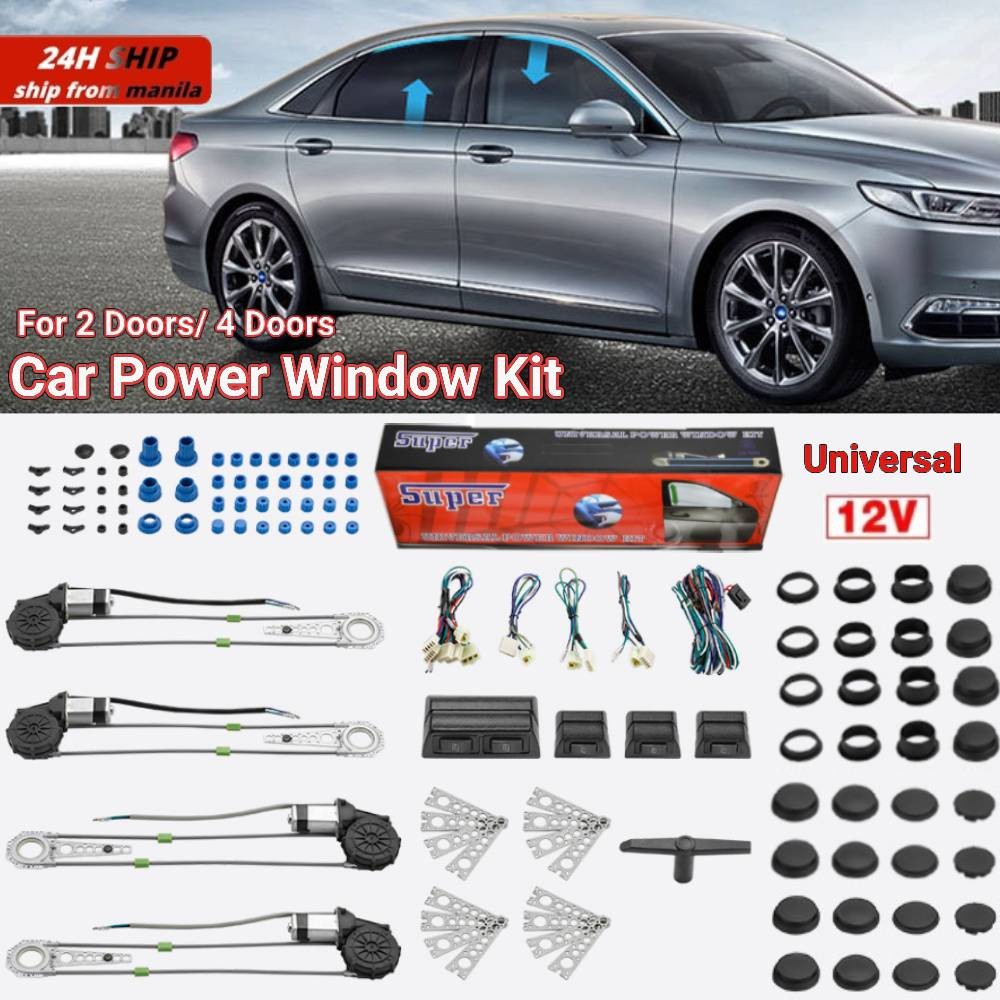 Universal Power Window Conversion Kit DC12V for 2/4 Doors Car Electric ...