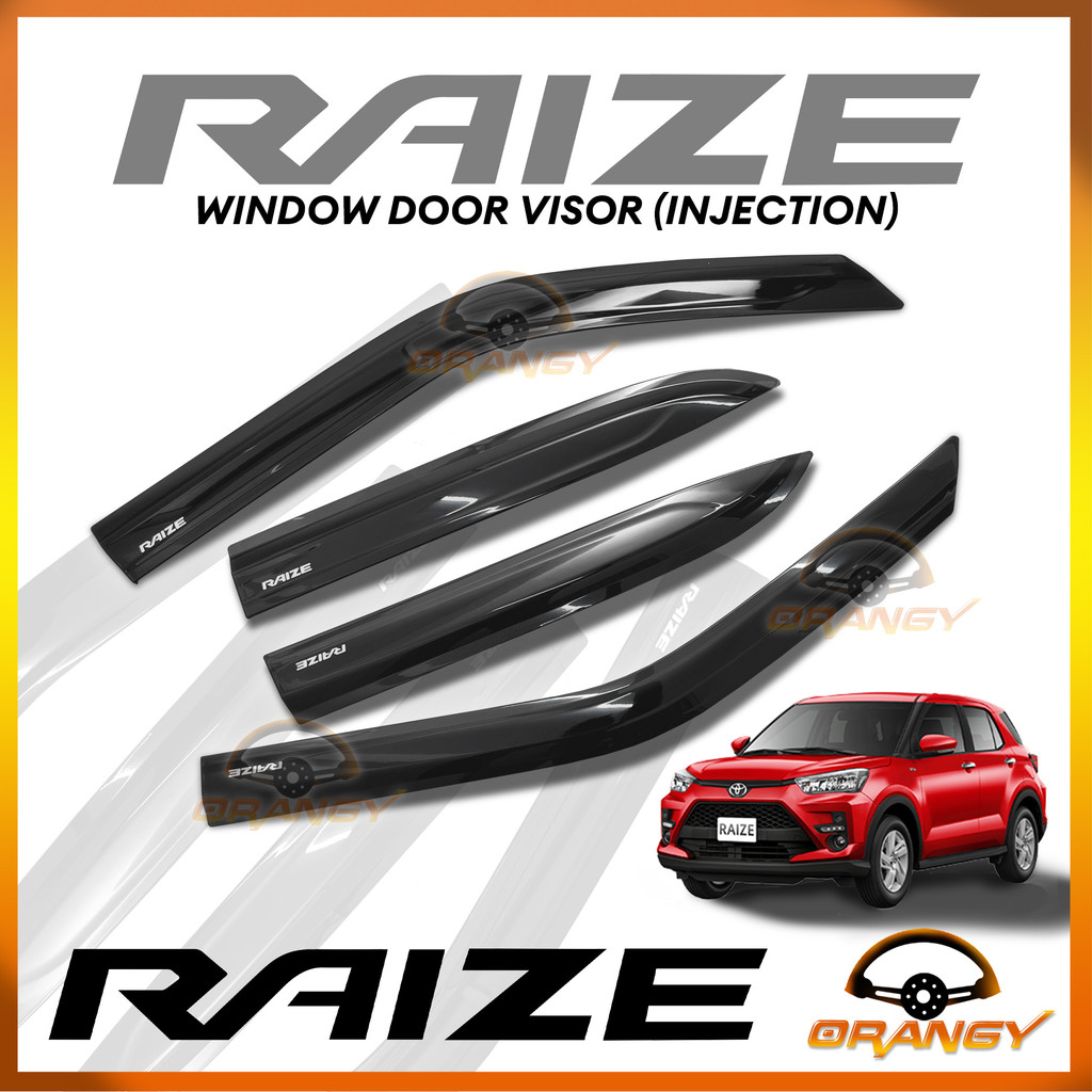 Toyota Raize 2022 to 2025 INJECTION Type Window Door Rain Visor Black ...