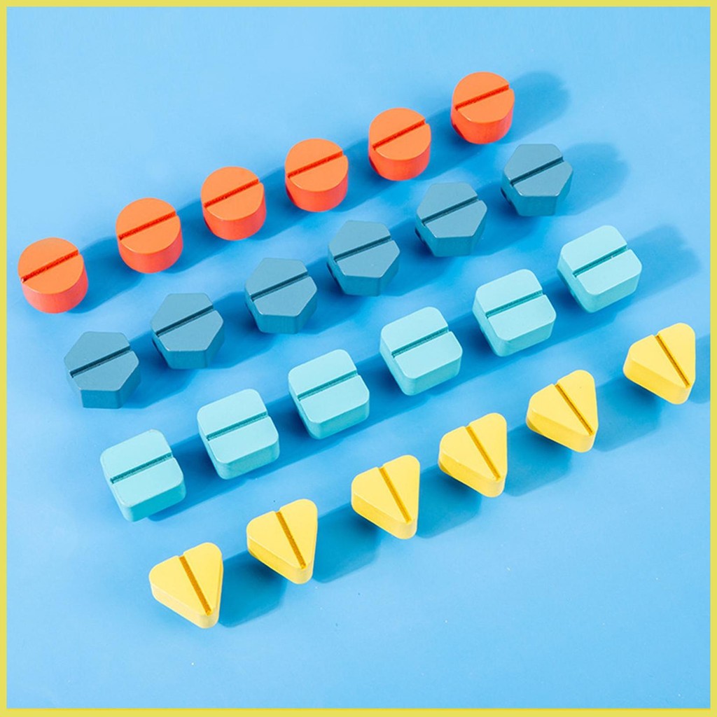 Stacking Peg Board Wooden Montessori Sensory Shapes Nuts and Bolts ...