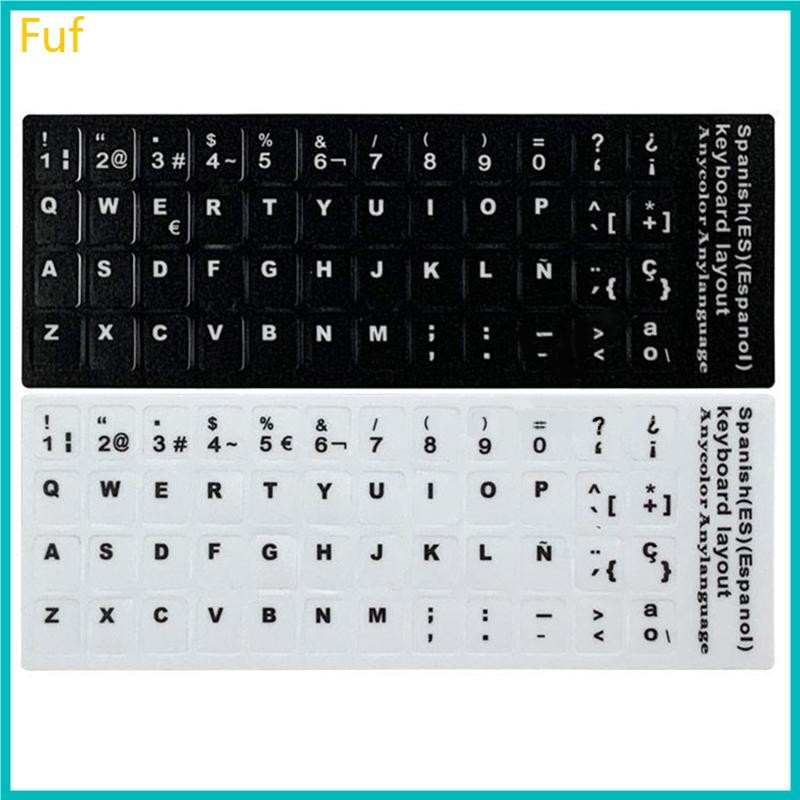 Fuf 18x6 5cm Keyboard Layout Stickers Spanish Letters Keypad Protective ...