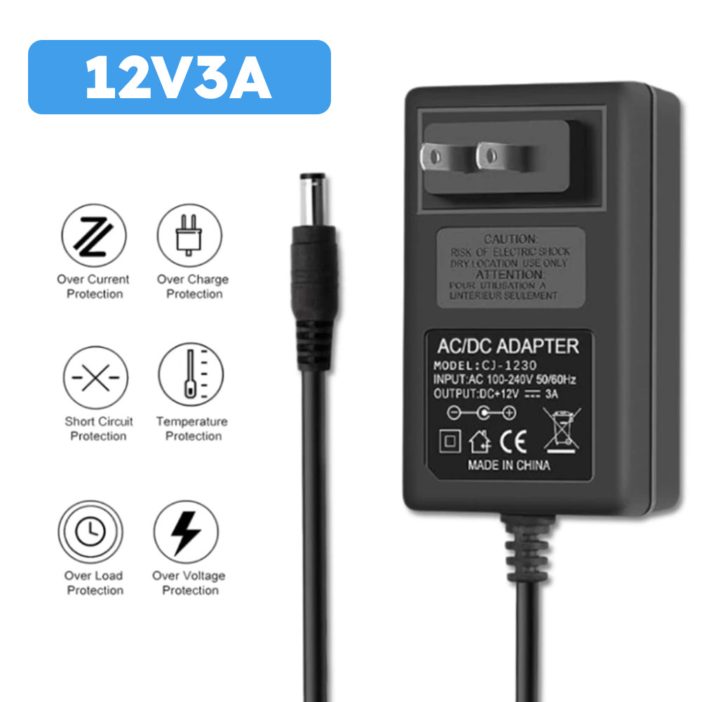 12V 3A Universal Power Supply Adapter Durable Safe Power Adapter For ...