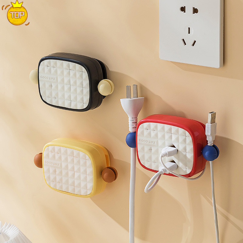 (XXD)1pc Wall Mounted Cable Organizer, Data Cable Storage, Charging ...
