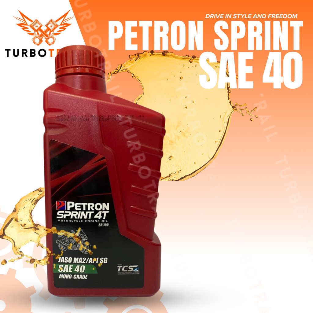 PETRON SPRINT 4T SR100 MONOGRADE MOTORCYCLE OIL SAE 40 (1 LITER) | Shopee Philippines