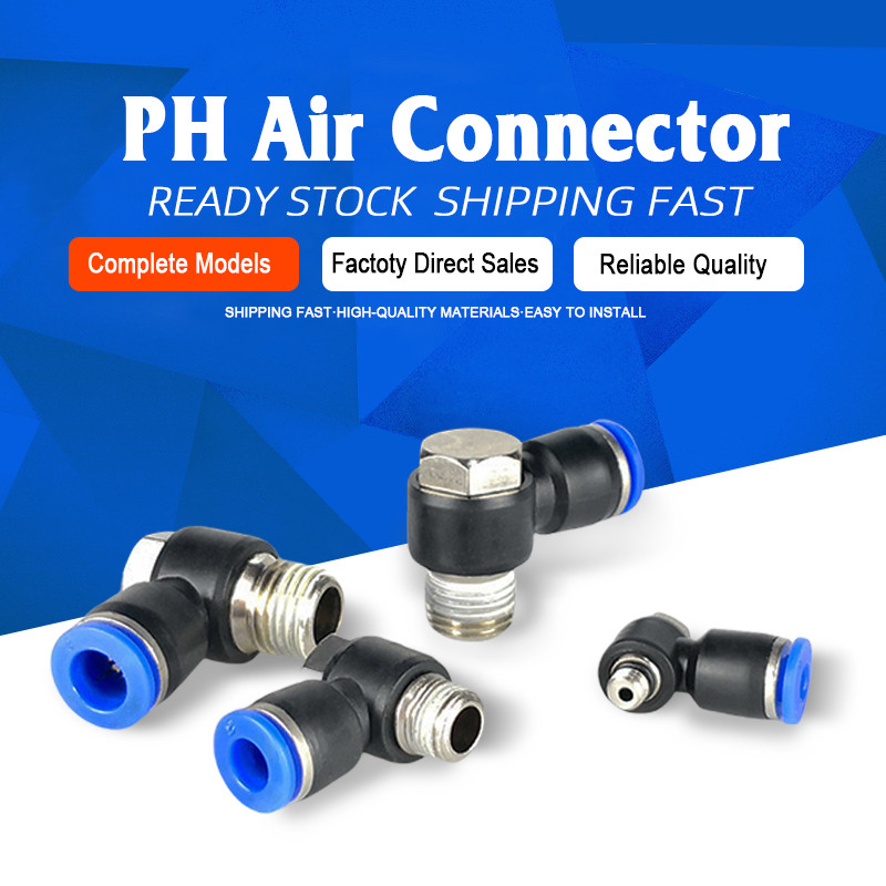 PH external hexagonal thread elbow Pneumatic Air Fittings Hose Adapter Tubing quick connector ...