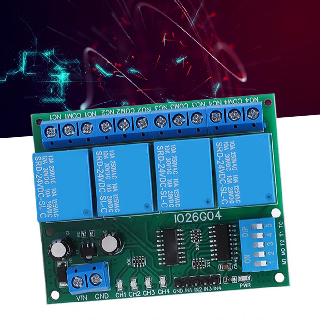 Ffggg DC 24V Relay Module 4 Channel Control Board Electrical Switch ...