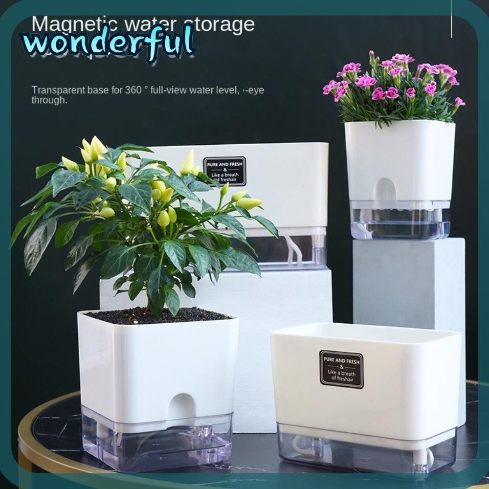 WONDER Hydroponic Planter, Self Watering Garden Supplies Lazy Plant Pot ...