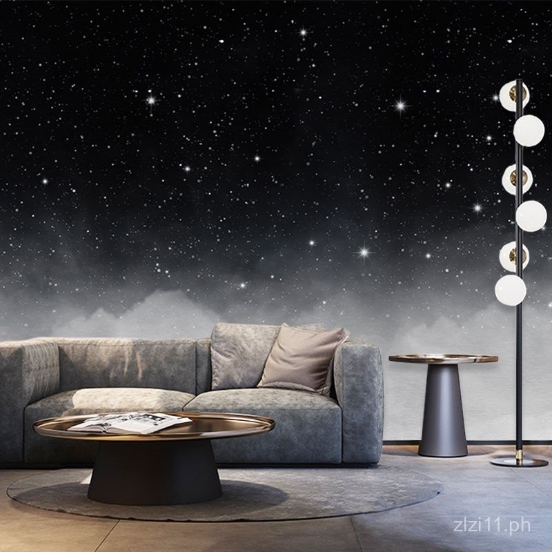 Starry Sky Wallpaper Universe Night Sky Bar Black Wall Cloth Background ...