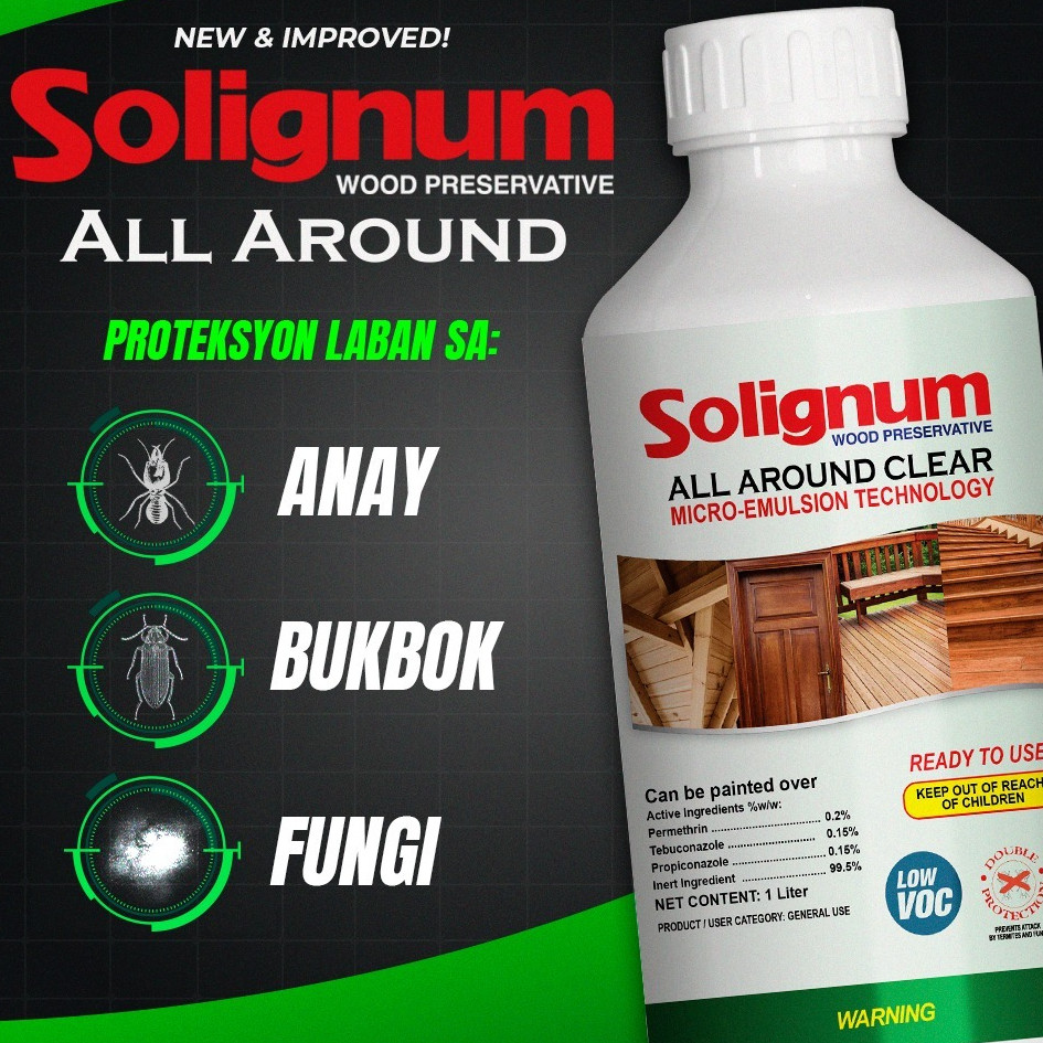 Solignum All Around Clear Paintable 1 liter Wood Preservatives Anti ...