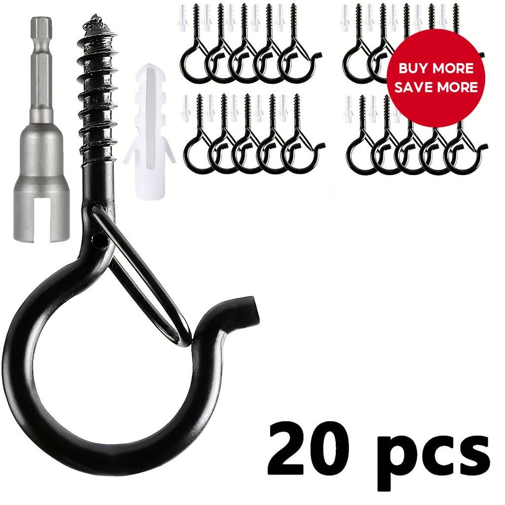 Q Hanger Hooks with Safety Buckle, Windproof Screw Hooks for Hanging ...