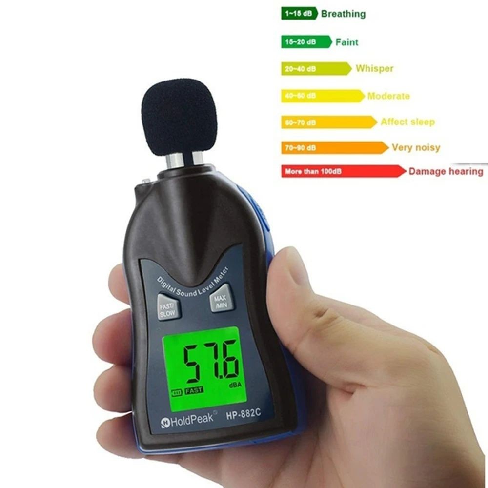 HP-882C Digital Sound Level Meter 30-130dB Noise Level Meter Noise ...