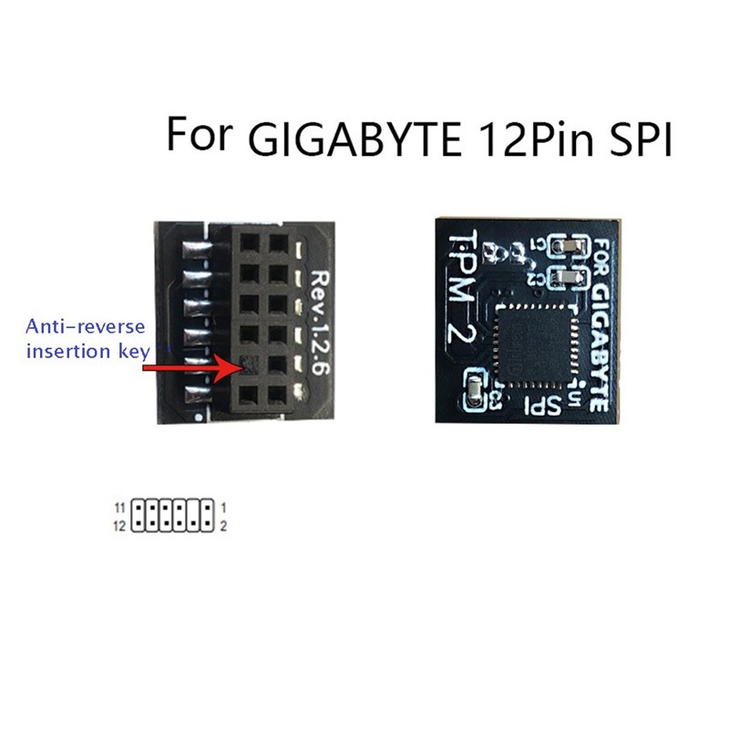 Tpm 2 0 Encryption Security Module Remote Card 12 Pin Spi Tpm2 0 Security Module For Gigabyte