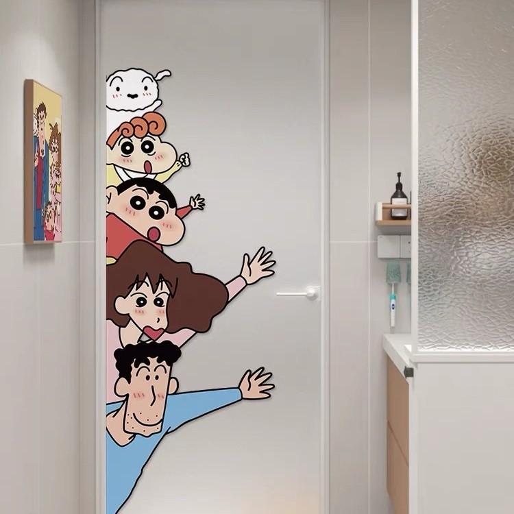 Wall Sticker Cute Funny Cartoon Anime Glass Showcase Stickers Shop ...