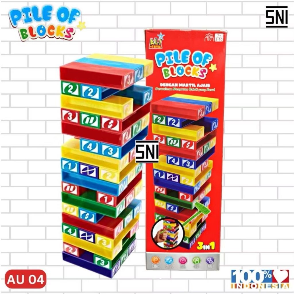 Children's Educational Toys Pile of Blocks 3in1 Stacking Tower Building ...