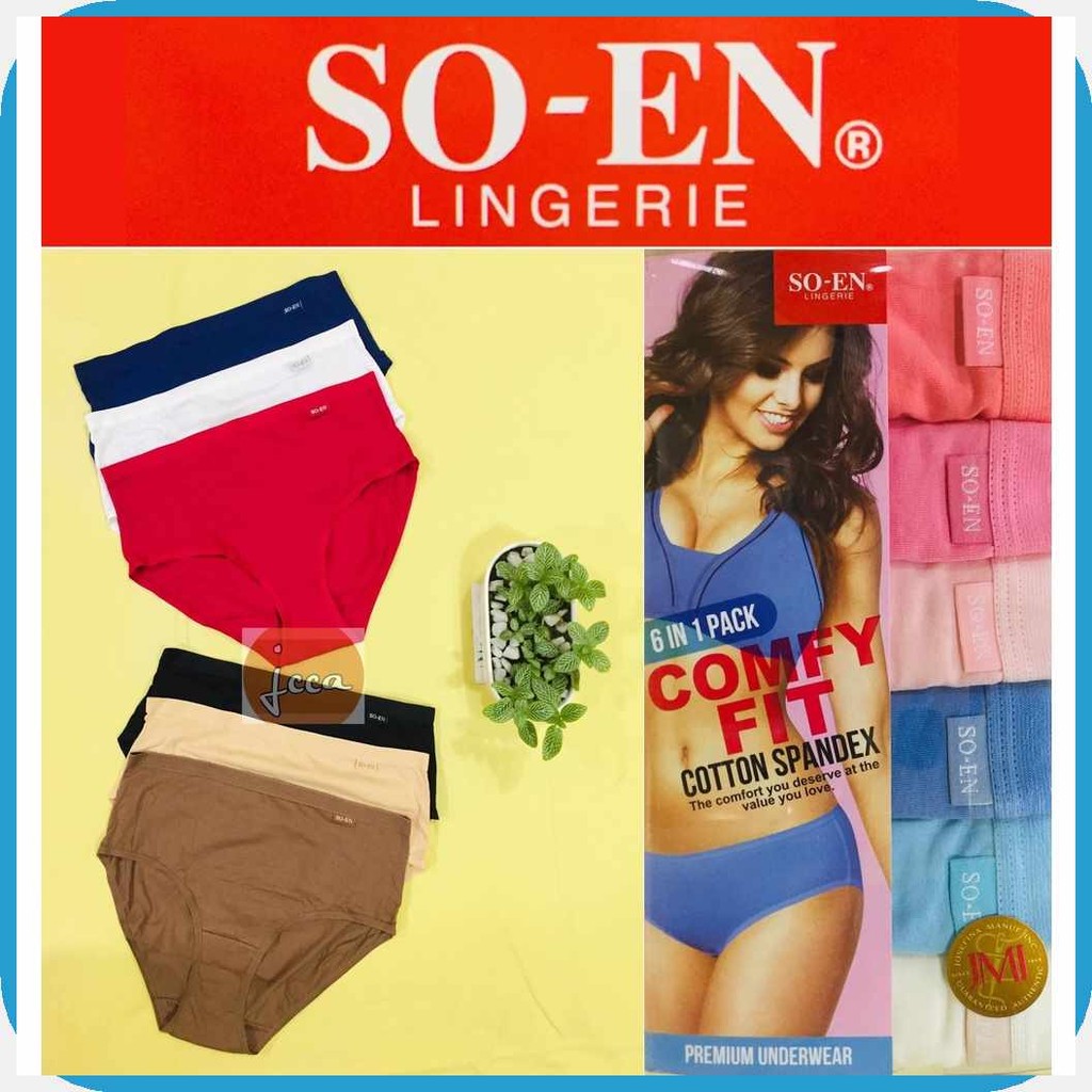 SOEN,V>SEMI-Panty^WN/Spandex$Zm/6in1$Uo/Panty$o/-$T/Random$E/Colors | Shopee Philippines