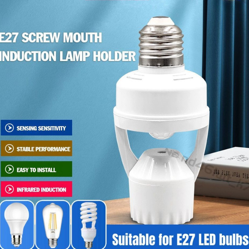 E27 Plug PIR Motion Sensor Light Bulb Holder/Intelligente Induction LED ...