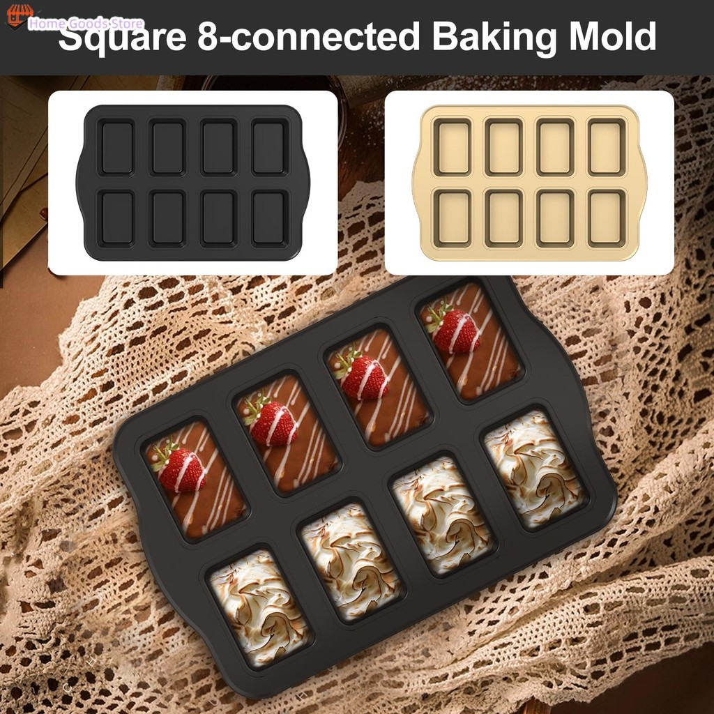 Mini Loaf Pan 8 Cavity Nonstick Small Bread Pan Carbon Steel Mini ...