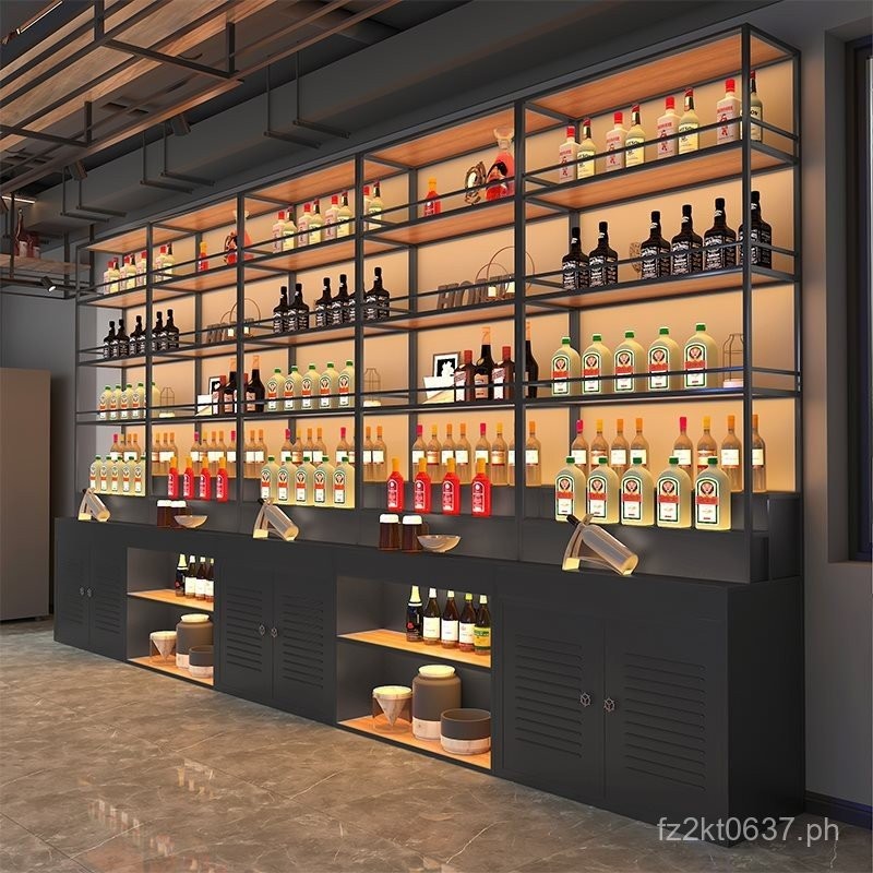 Bar Display Cabinet Wine Cabinet Modern Wall-Mounted Wine Rack Bar ...