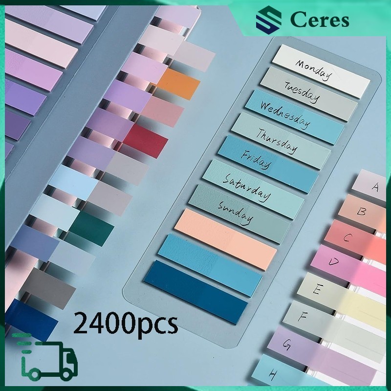 2400Pcs Sticky Tabs Page Markers Book Tabs Index Tabs Markers Bookmark ...
