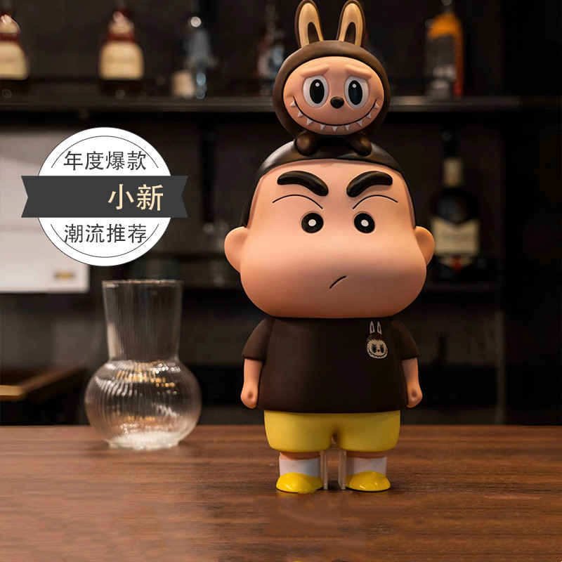 Popmart labubu Crayon Shin-Chan Figure Cute Trendy Play Doll TV Cabinet ...