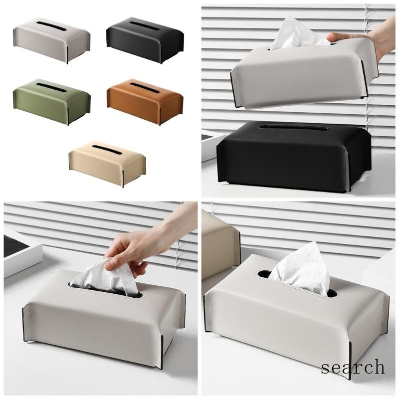 search PU Leather Tissue Storage Rack Paper Towel Container Elegant ...