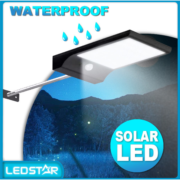 Solar Powered 36LED PIR Motion Sensor Wall Dim Light 3-Modes Outdoor ...