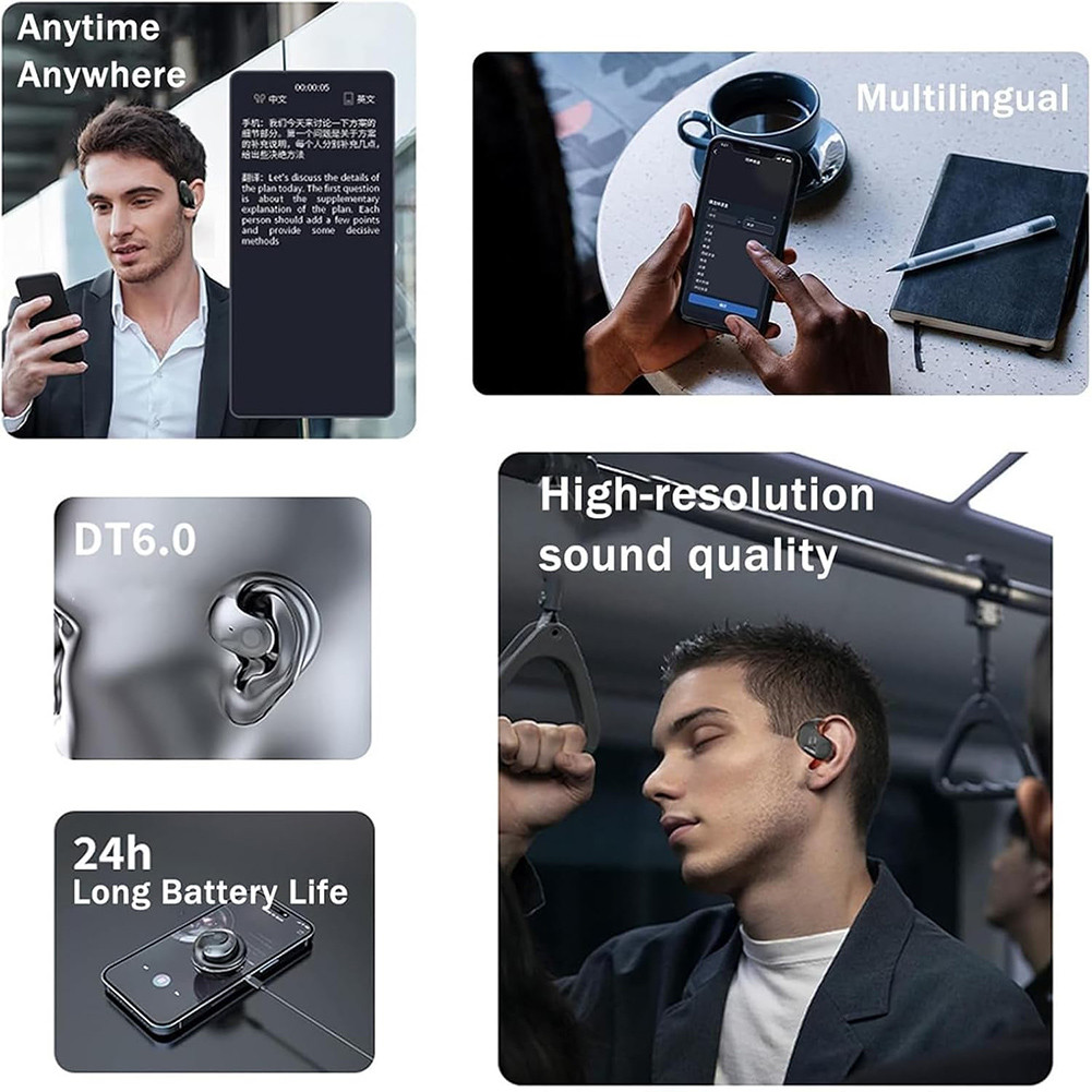 Wireless AI Real-time Language Translation Earphones Bluetooth ...