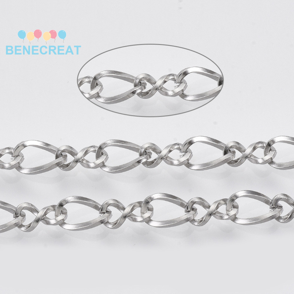 2m Non-Tarnish 304 Stainless Steel Figaro Chains Figure 8 Chain ...