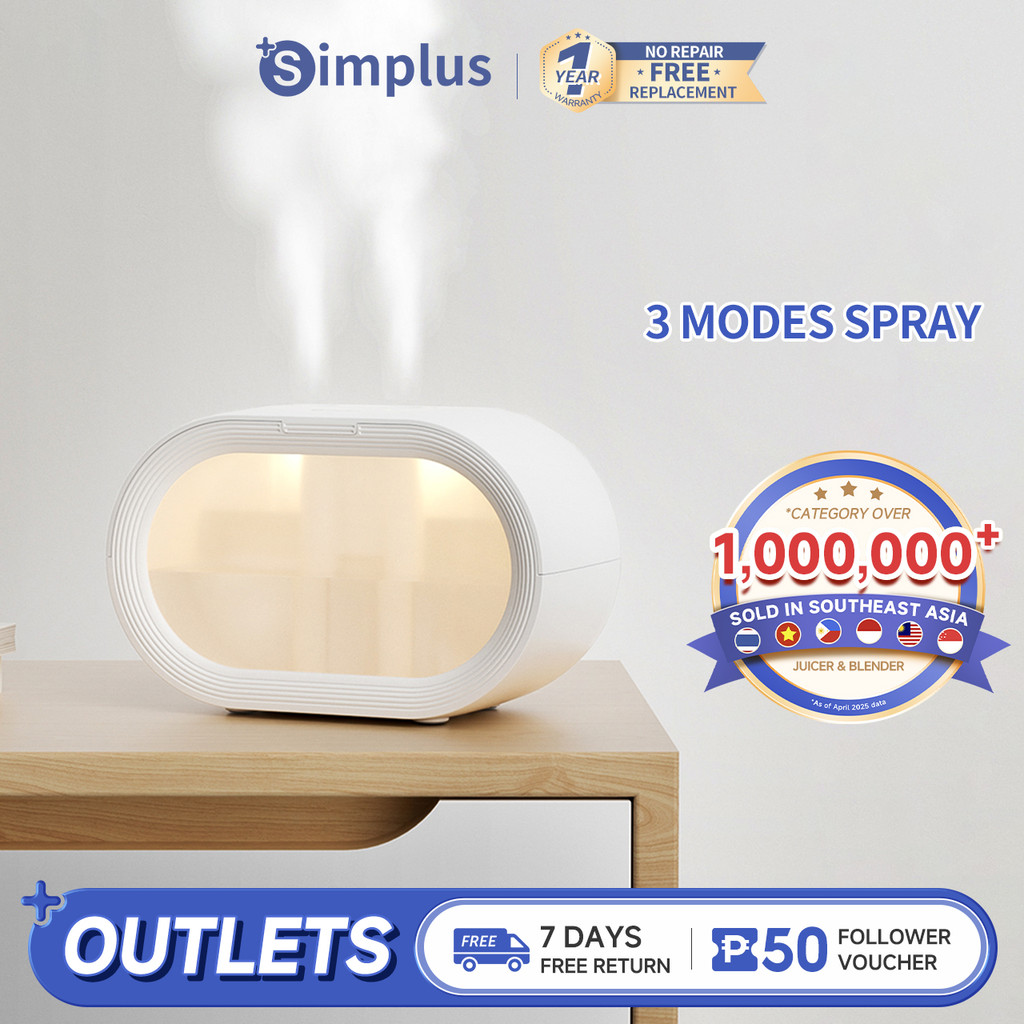 Simplus Humidifier Desktop Dual-Spray Humidifier with Ambient Light ...