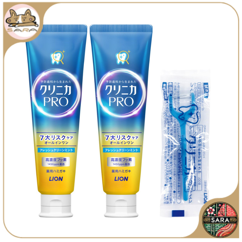 Clinica PRO All-in-One Toothpaste Fresh Clean Mint 95g×2 + Floss [Quasi ...