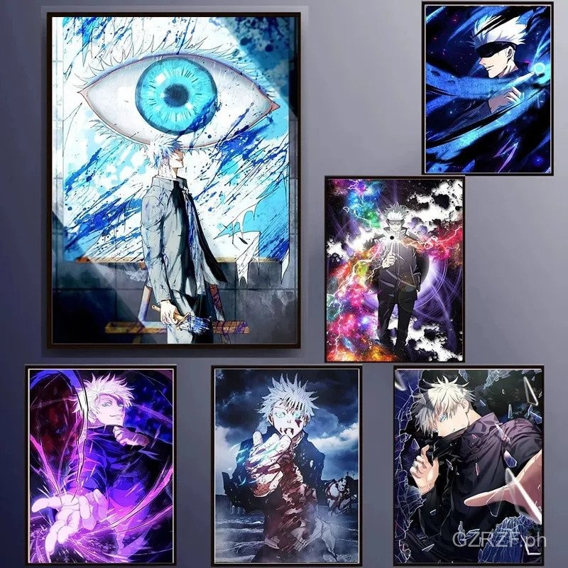 Japanese Anime Jujutsu Kaisen Satoru Gojo Prints Poster Canvas Painting ...