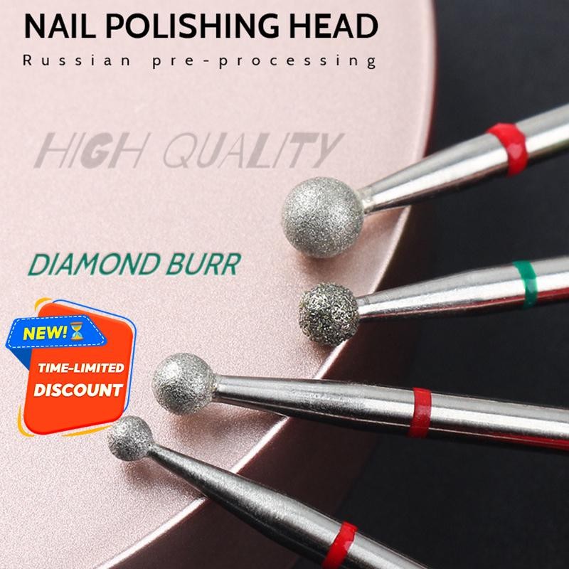 2.3/3/4mm Red Diamond Nail Drill Bit Milling Cutter for Electric Manicure Rotary Tools and ...