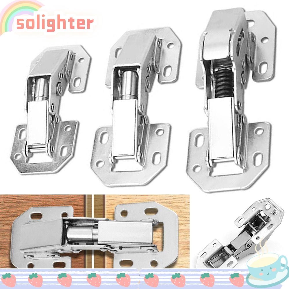 SOLIGHTER Spring Hinges, Soft Close Hidden Cabinet Hinge, Noiseless No ...